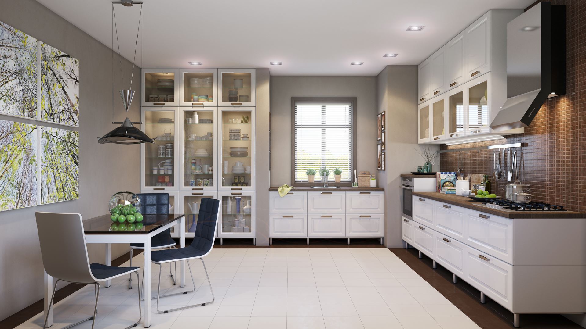 Кухня МДФ AGT глянец белый в Украине | БЕСПЛАТНАЯ ДОСТАВКА